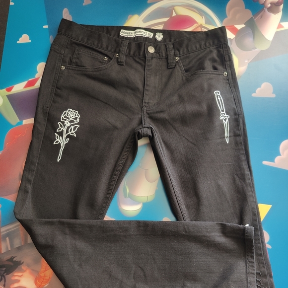 Jeans | Broken Promises Womens Denim Jeans Color Black Street Design Us ...